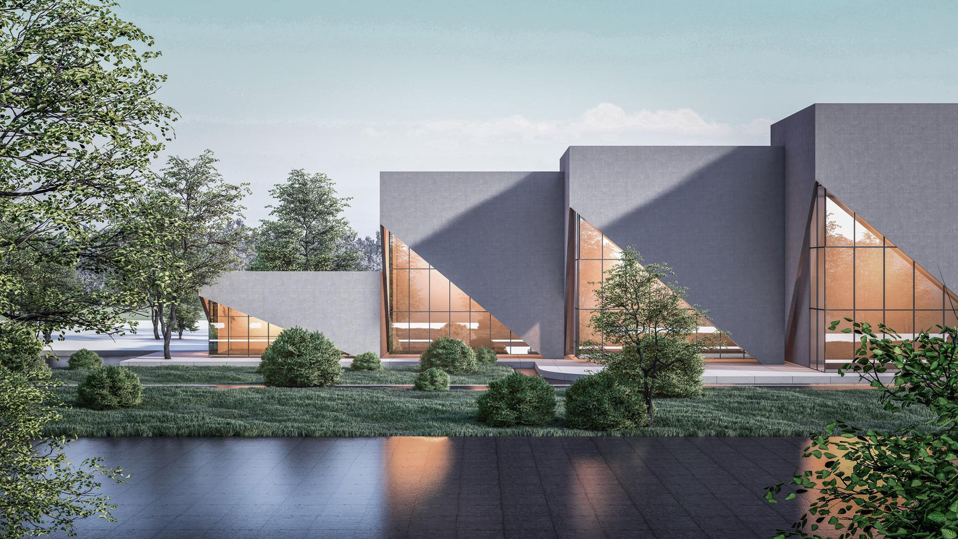 architecture-3d-rendering-illustration-minimal-house-with-swimming-pool ...