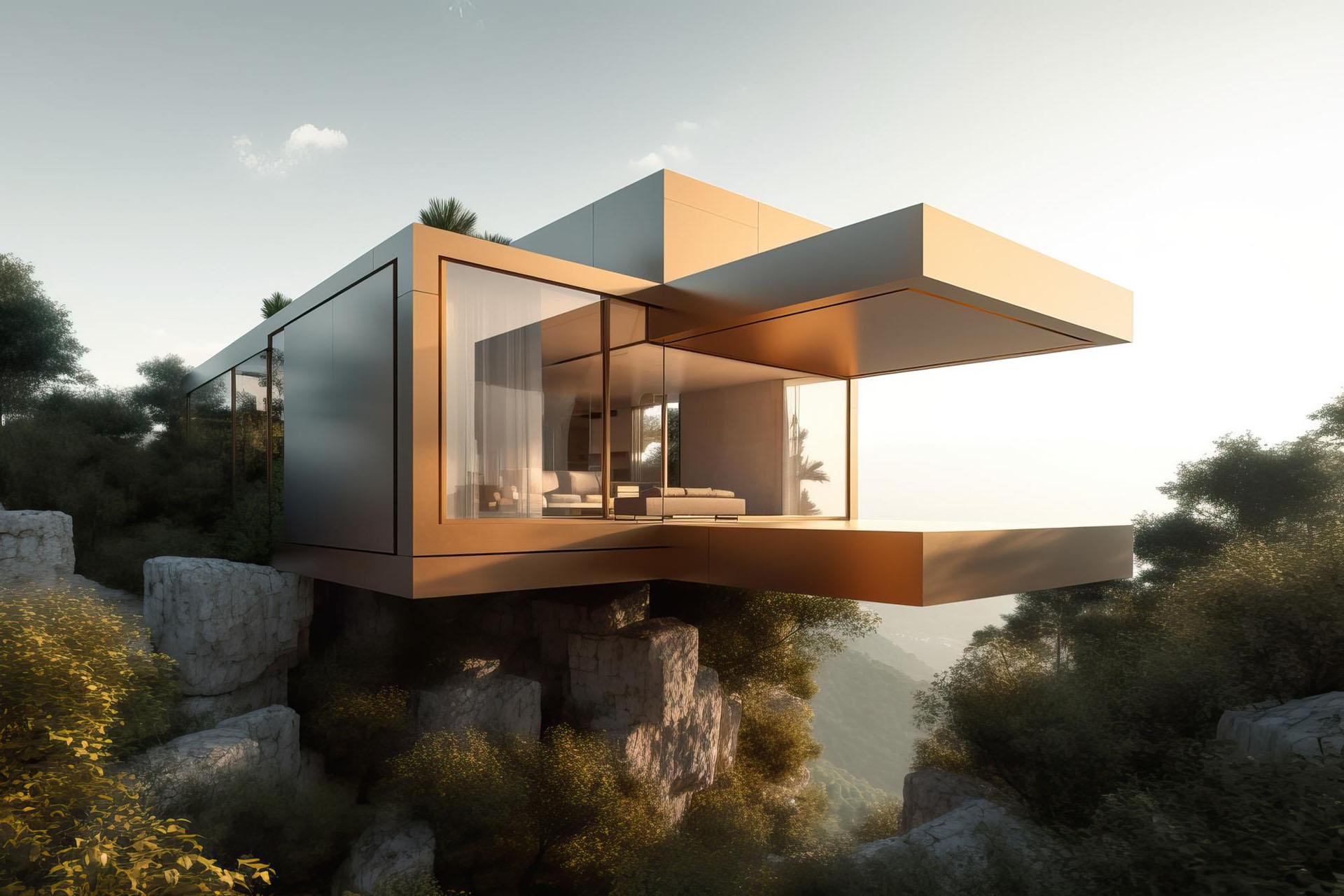 contemporary-unique-villa-with-modern-architectural-design-generative ...